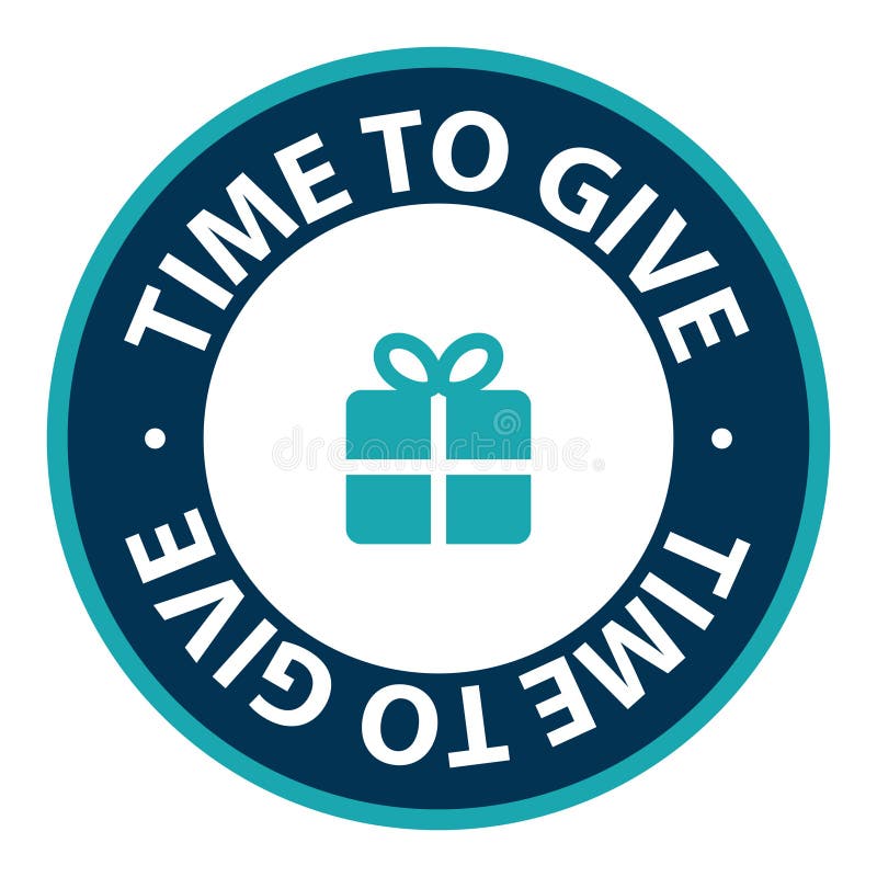 Time To Give Stamp on White Stock Illustration - Illustration of ...