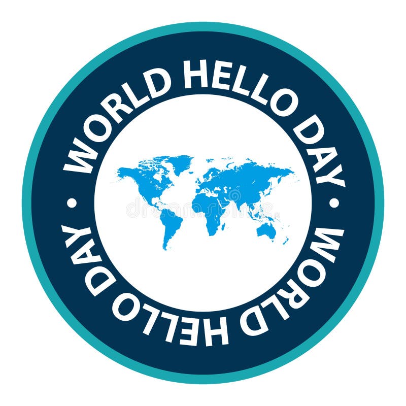 World Hello Day Stamp on White Stock Illustration - Illustration of ...