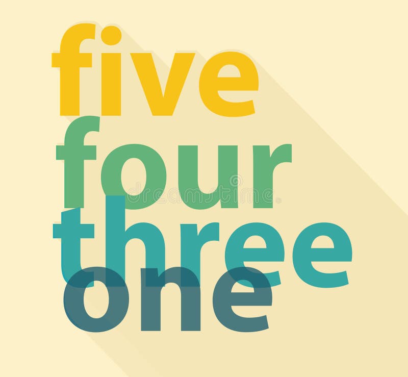 Five Four Three One on Yellow Stock Illustration - Illustration of five ...