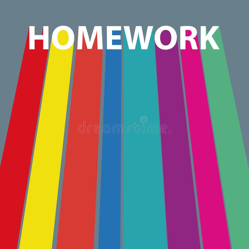 Homework on Grey Background Stock Illustration - Illustration of time ...