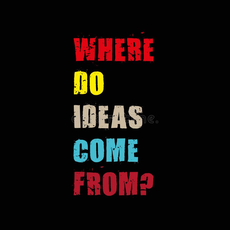 Where Do Ideas Come from? on Black Stock Illustration - Illustration of ...