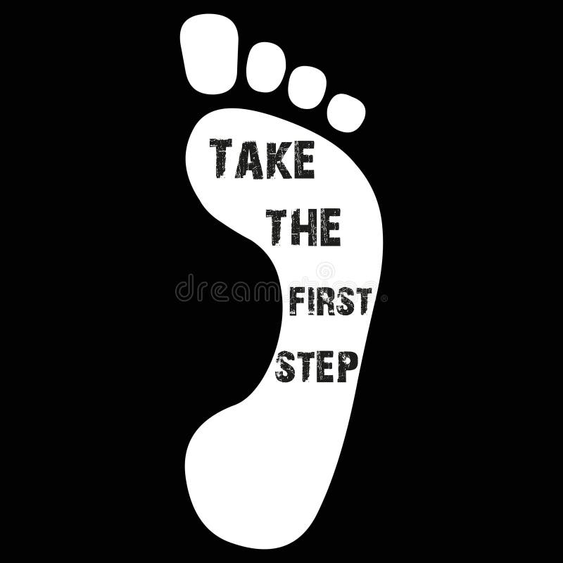 Take the First Step on Black Stock Illustration - Illustration of inception, starting: 305514111