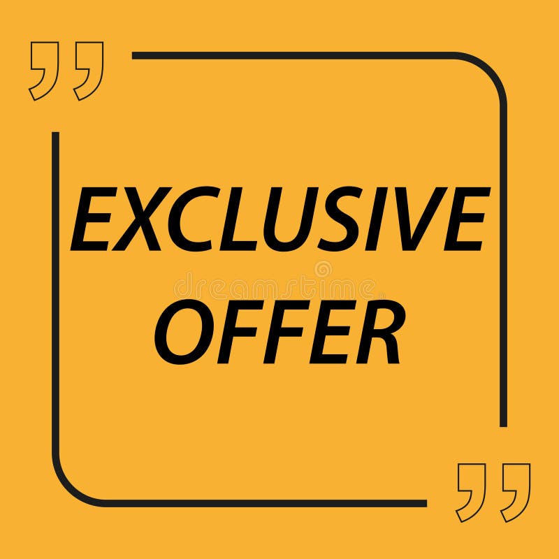 Exclusive Offer Tag on Yellow Stock Illustration - Illustration of rare ...