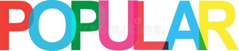 Popular word on white stock illustration. Illustration of fashionable ...