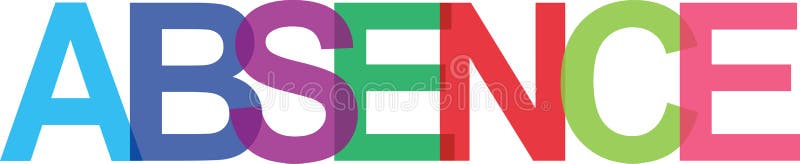 Absence word on white stock illustration. Illustration of shortage ...