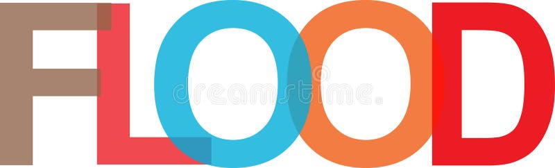 Flood word on white stock illustration. Illustration of mitigation ...