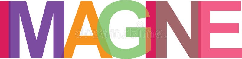 Imagine word on white stock illustration. Illustration of ponder ...