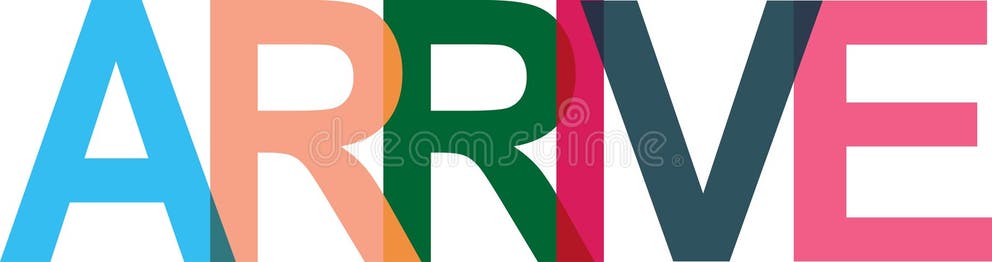 Arrive word on white stock illustration. Illustration of report - 307559250