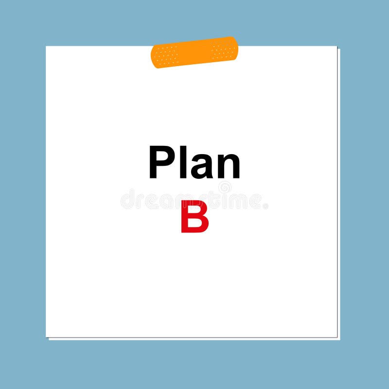 Plan b post it on blue stock illustration. Illustration of direction ...