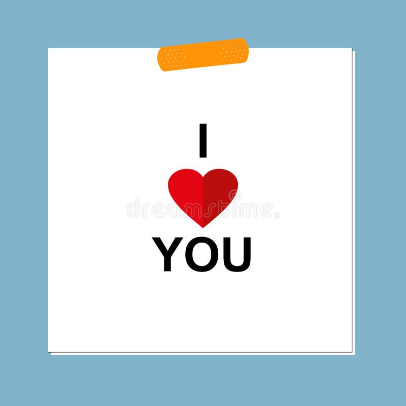 I love you post-it note stock photo. Image of romance - 64819342