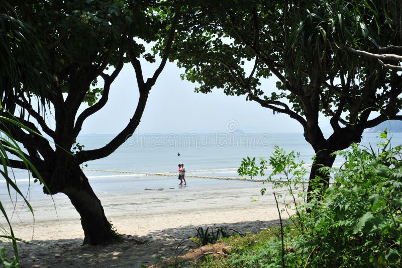 Bask the sun in the beach stock photo. Image of krabithailand - 58481730
