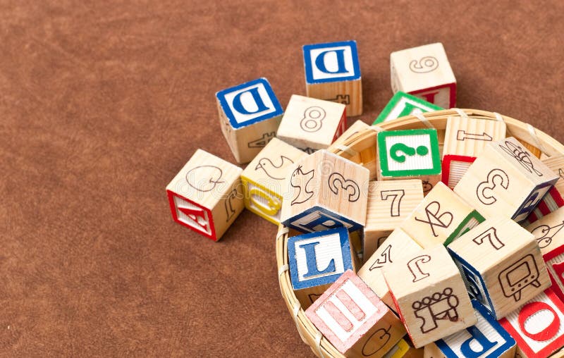 Basket of Alphabet Blocks stock photo. Image of duck - 14045396