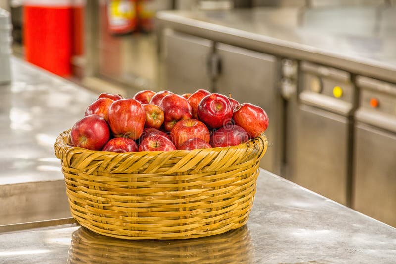 Basket Apples Commercial Kitchen Stock Photos - Free & Royalty-Free ...