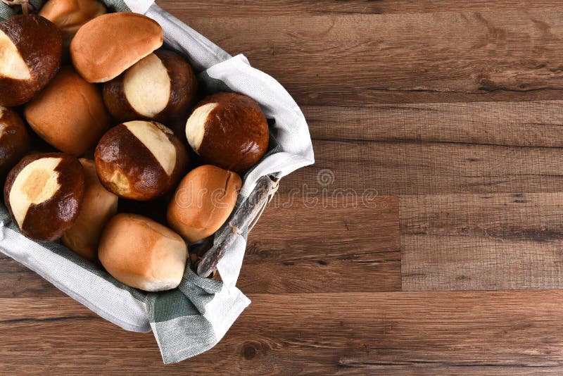 Basket of Assorted Dinner Rolls Stock Image - Image of bakery, pretzel ...
