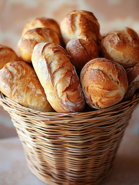 Basket of Assorted Fresh Bread Loaves. Stock Image - Image of organic ...