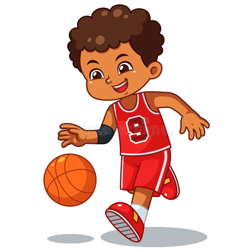 Basket Ball Boy Performing Dribble Stock Illustration - Illustration of ...