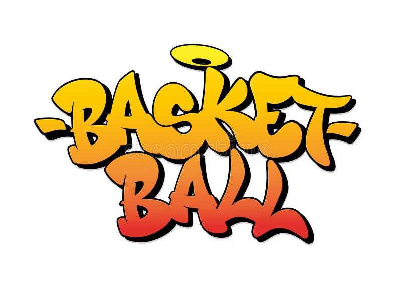 Basket Ball Font in Graffiti Style. Vector Illustration. Stock Vector ...