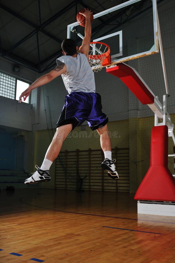 Basket Ball Game Player at Sport Hall Stock Photo - Image of muscle ...