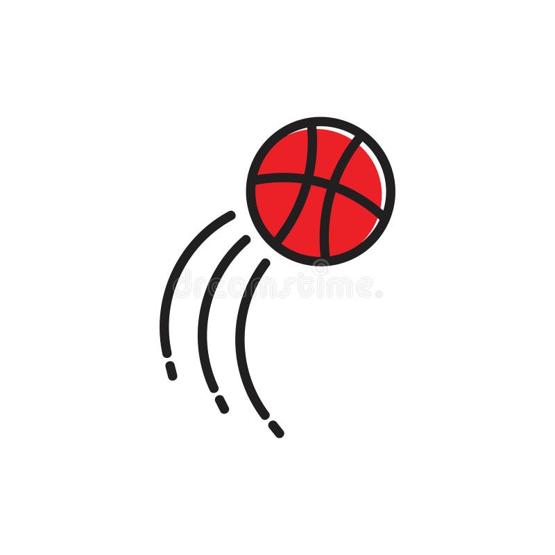 Basketball Motion Simple Line Logo Vector Stock Vector - Illustration ...