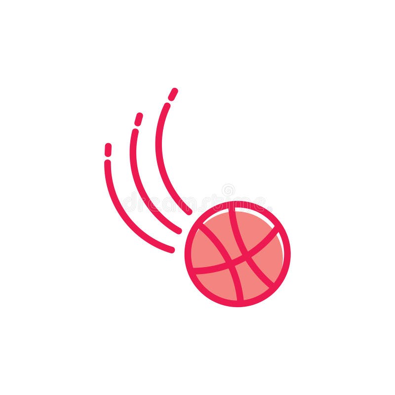 Basketball Motion Simple Line Logo Vector Stock Vector - Illustration ...
