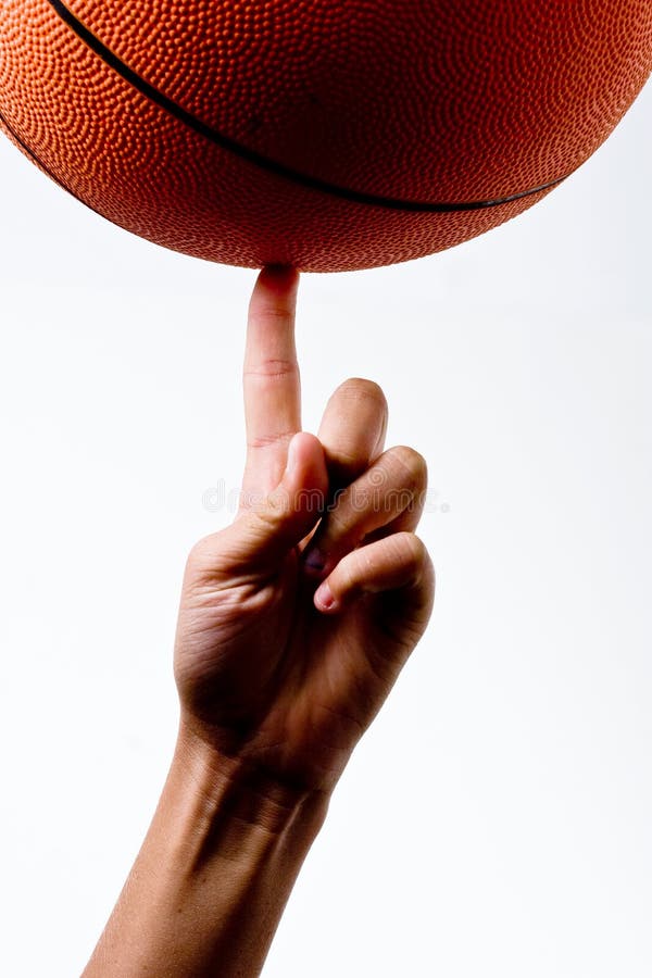 Basketball Spinning Finger Hand Isolated Stock Photo - Image of orange ...