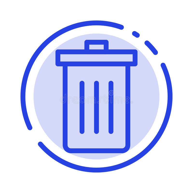 Basket, Been, Delete, Garbage, Trash Blue Dotted Line Line Icon Stock ...