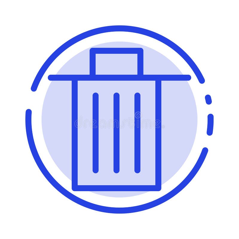 Basket, Been, Delete, Garbage, Trash Blue Dotted Line Line Icon Stock ...
