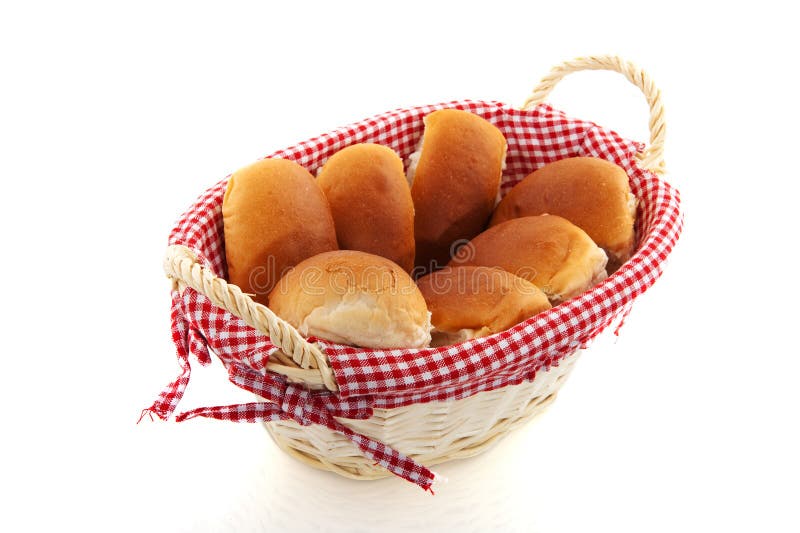 Basket with bread rolls stock image. Image of isolated - 11712169