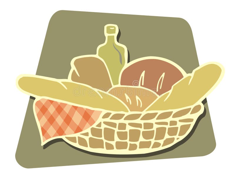 Basket of bread (Vector) stock vector. Illustration of basket - 2831536