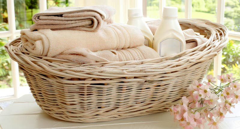 A Basket of Clean Clothes, a Visual Representation of Order Stock Photo ...