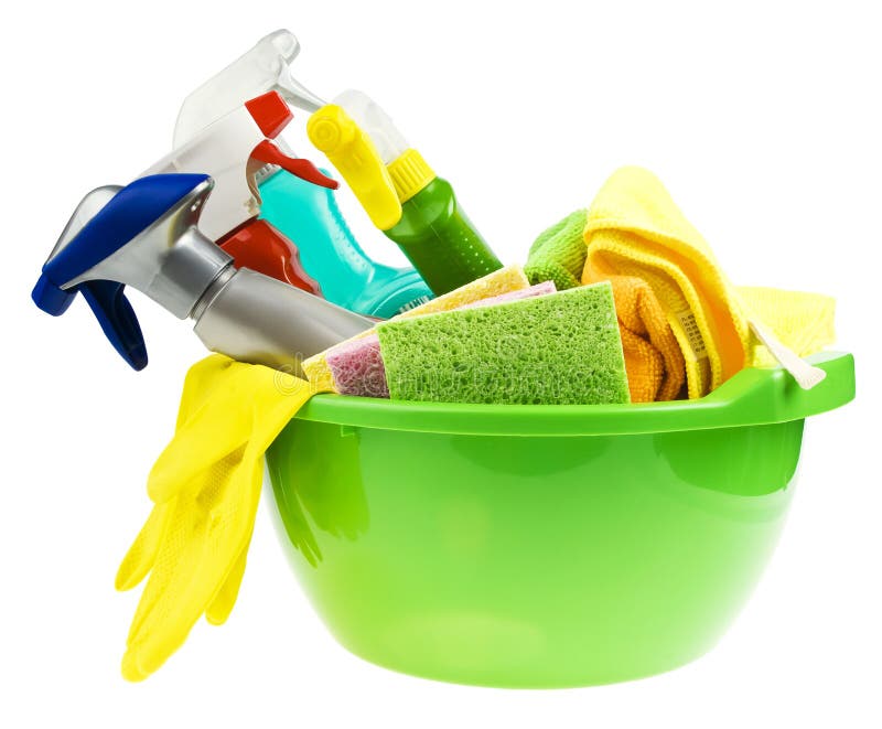 Basket with cleaning stock photo. Image of container - 42773912