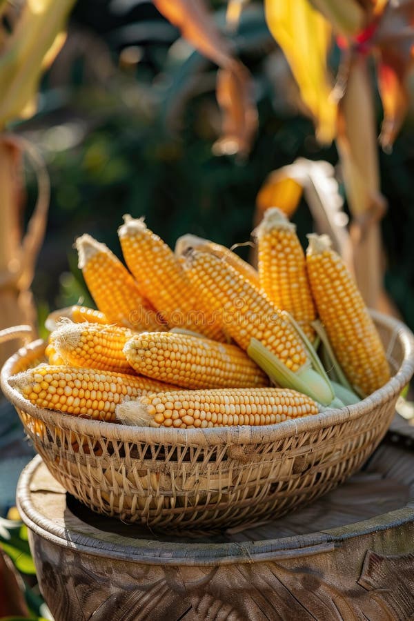 Basket Corn Tree Stump Stock Photos - Free & Royalty-Free Stock Photos ...