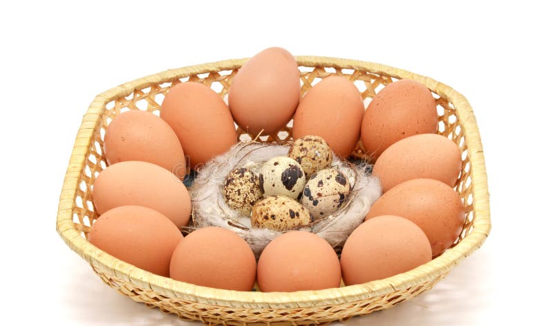 Basket with different eggs stock image. Image of leaf - 27353695