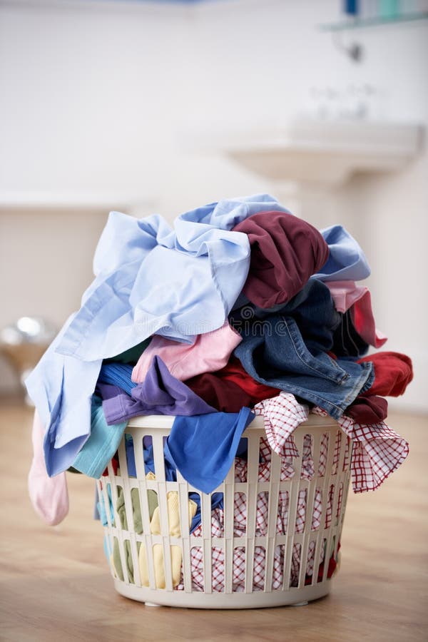 Basket of dirty washing stock image. Image of copy, dirty - 22002027