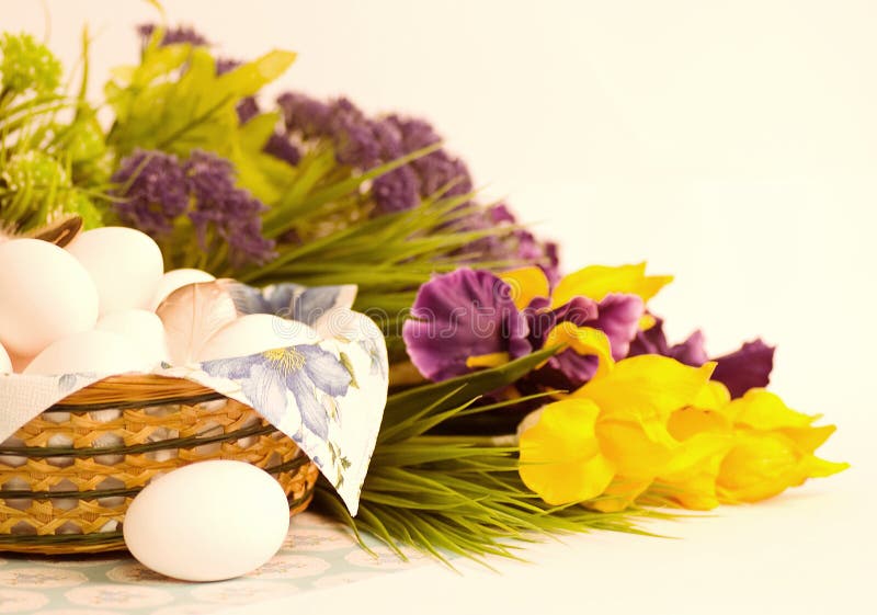 Easter Eggs Flower Arrangements Stock Photo - Image of craft ...