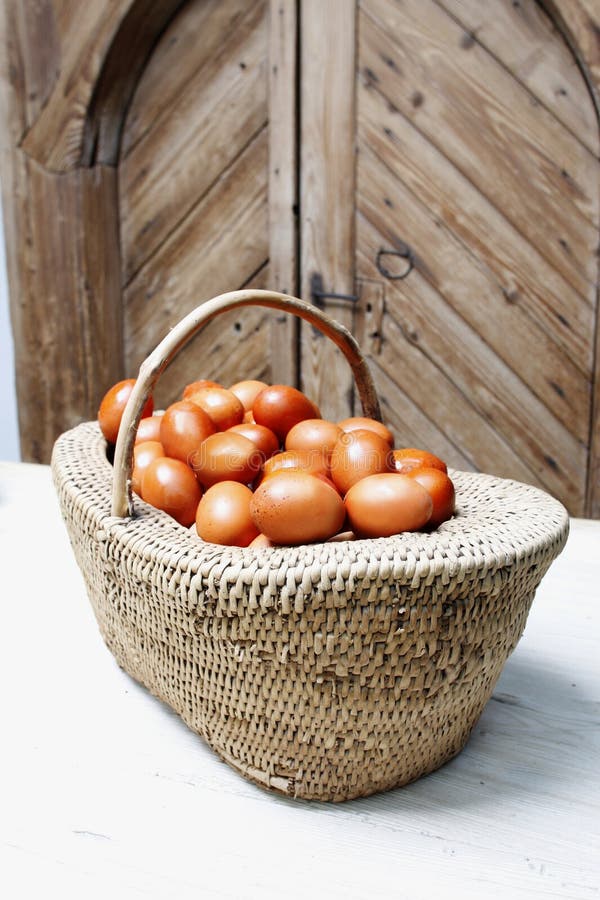 Basket with eggs stock photo. Image of house, basket - 40375480