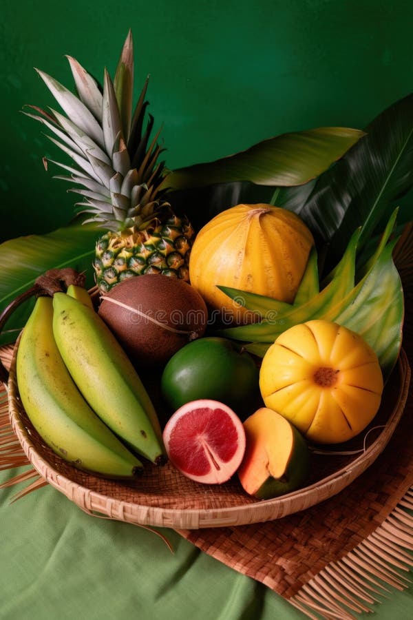 A Basket Filled with Lots of Different Types of Fruit. Generative AI ...