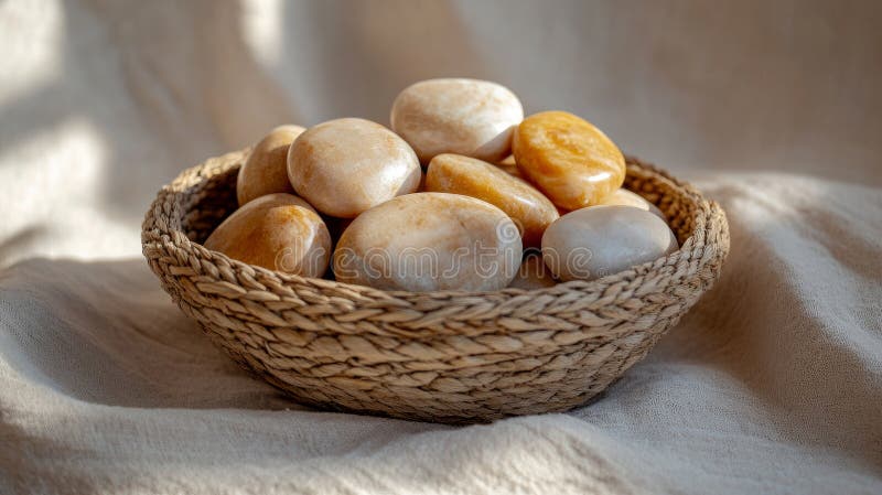 Basket Filled Smooth Stones Stock Photos - Free & Royalty-Free Stock ...