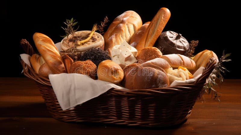 A Basket Filled with a Variety of Different Types Stock Illustration ...