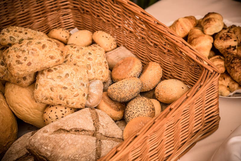 Basket of Fresh Rolls stock photo. Image of bakery, eating - 87740756