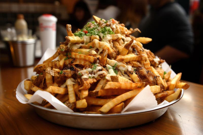 Basket of Fries, Piled High and Overflowing Stock Illustration ...