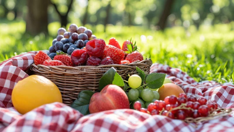 Basket with Fruits Basket of Fruit Basket of Fruits Stock Illustration ...