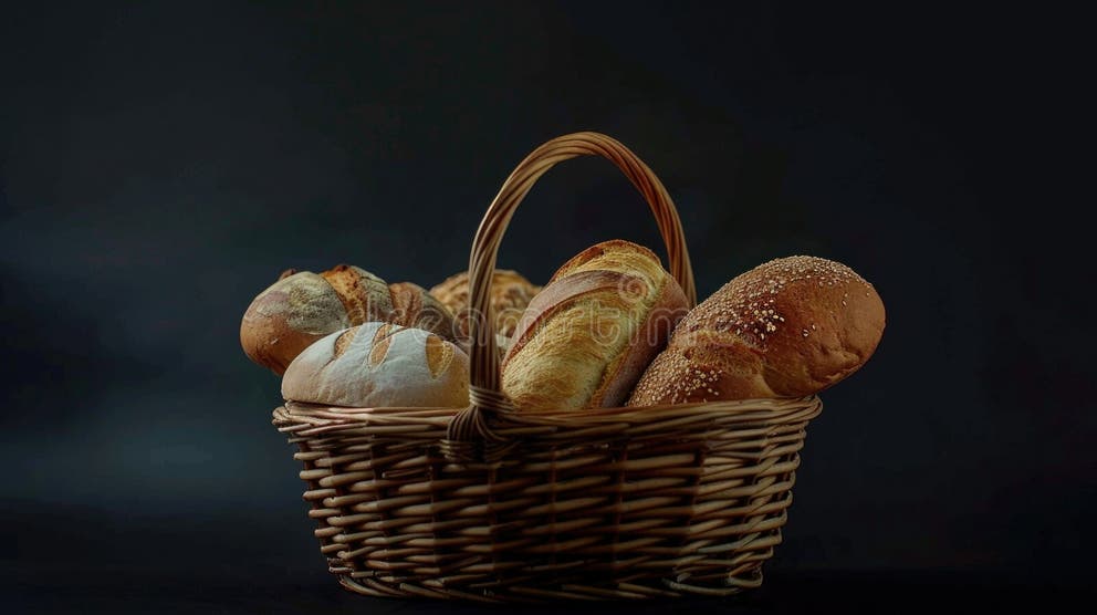 A Basket Full of Bread on a Table, Suitable for Food-related Projects ...