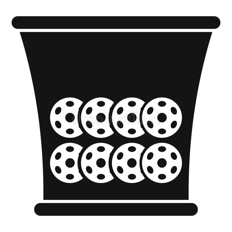 Basket Full of Golf Balls for Training at Driving Range Stock Vector ...