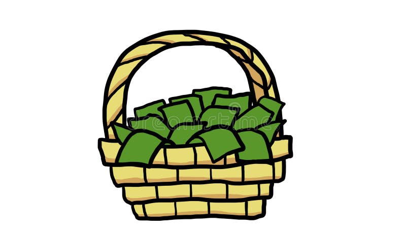 Basket full of money stock illustration. Illustration of hugging ...