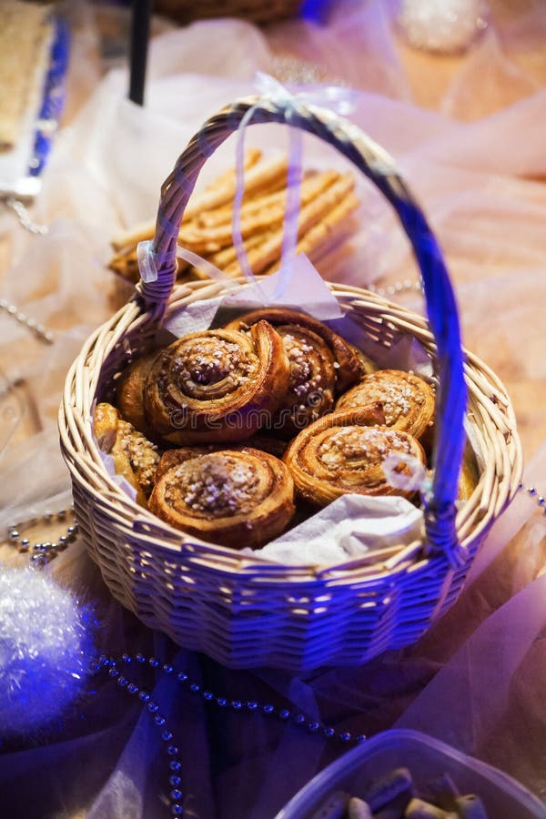 Basket Full of Pastry for the Dessert Stock Photo - Image of decor ...