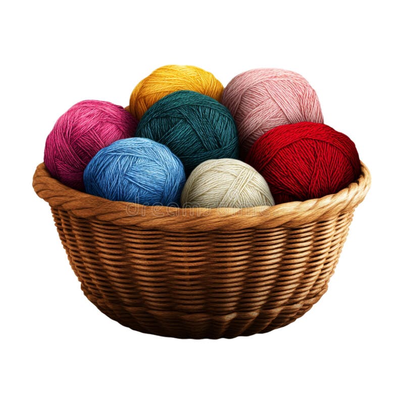 Basket Full of Threads Bowl on Transparent Background - Ai Generated ...