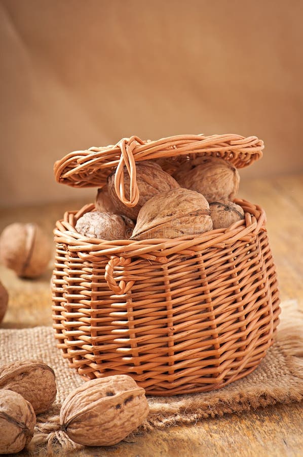 Basket full of walnuts stock image. Image of group, healthy - 33557819