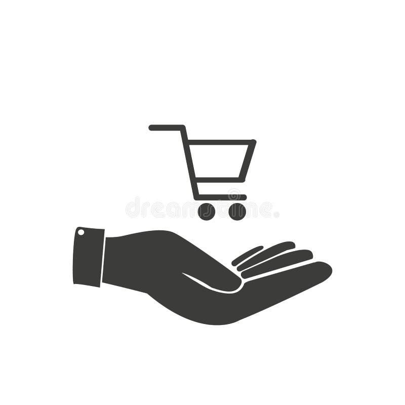 Basket in Hand Icon.trolley on Hand Logo Element. Web Design Icon ...