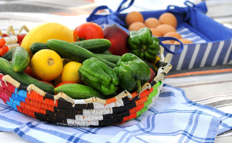 Basket with healthy food stock image. Image of dinner - 14836665